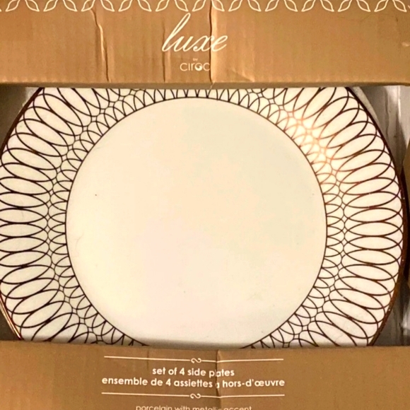 Ciroa | Dining | Luxe Ciroa Metallic Rose Gold Abstract Porcelain 75 ...